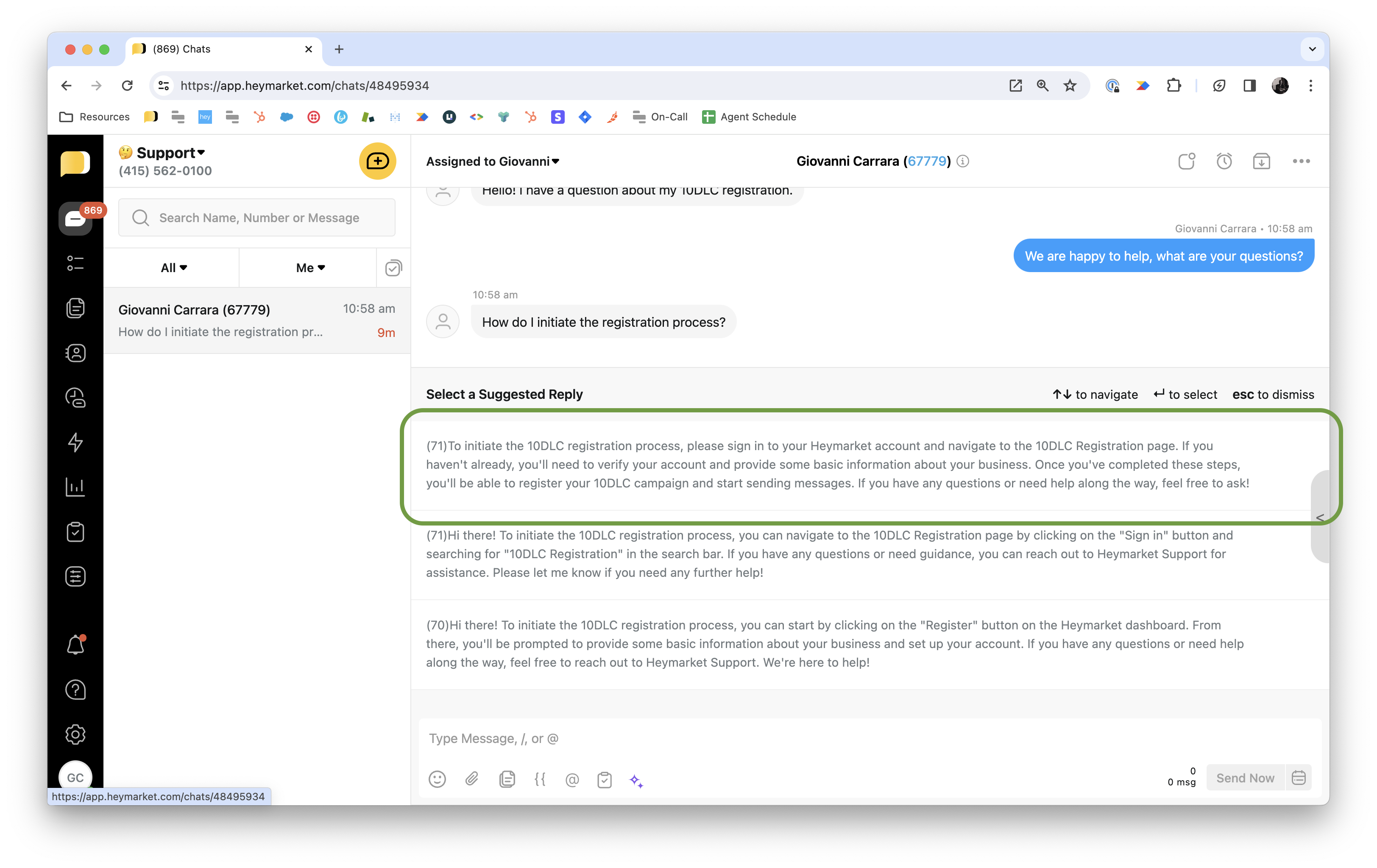 Generative AI: Suggested Response – Heymarket